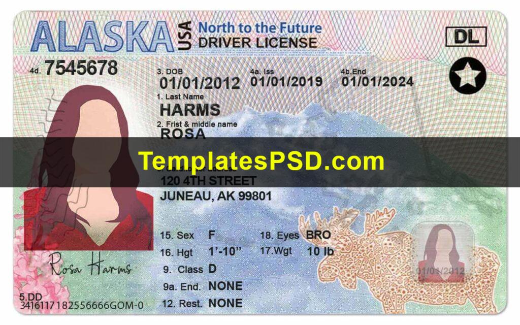 Alaska Drivers License PSD Template 2025