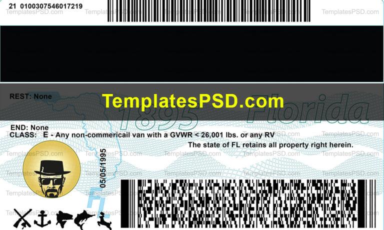 Florida Drivers License PSD Template 2025