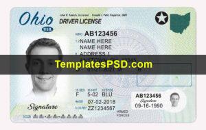 Ohio Drivers License PSD Template 2025