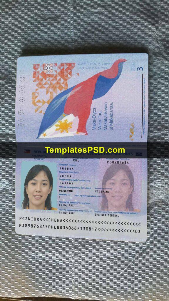 Philippines Passport Template PSD [Realistic Mockup] 2026
