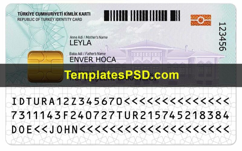 Turkey ID Card Template PSD [Fake Turkish Identity] 2025