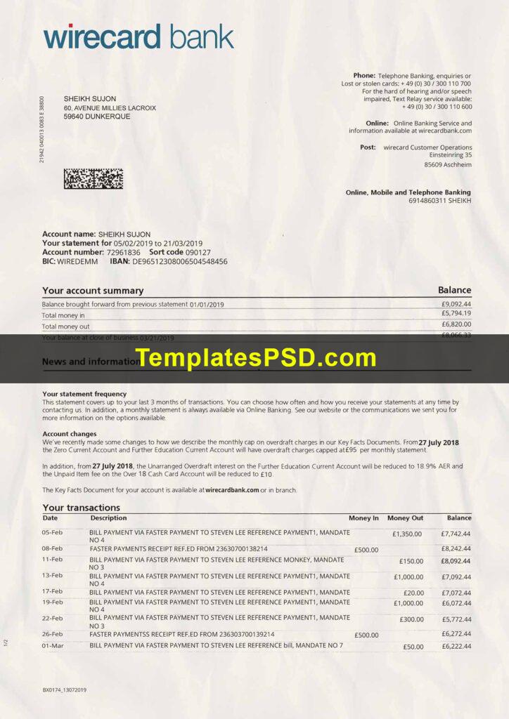 Bank Statement - Templates PSD